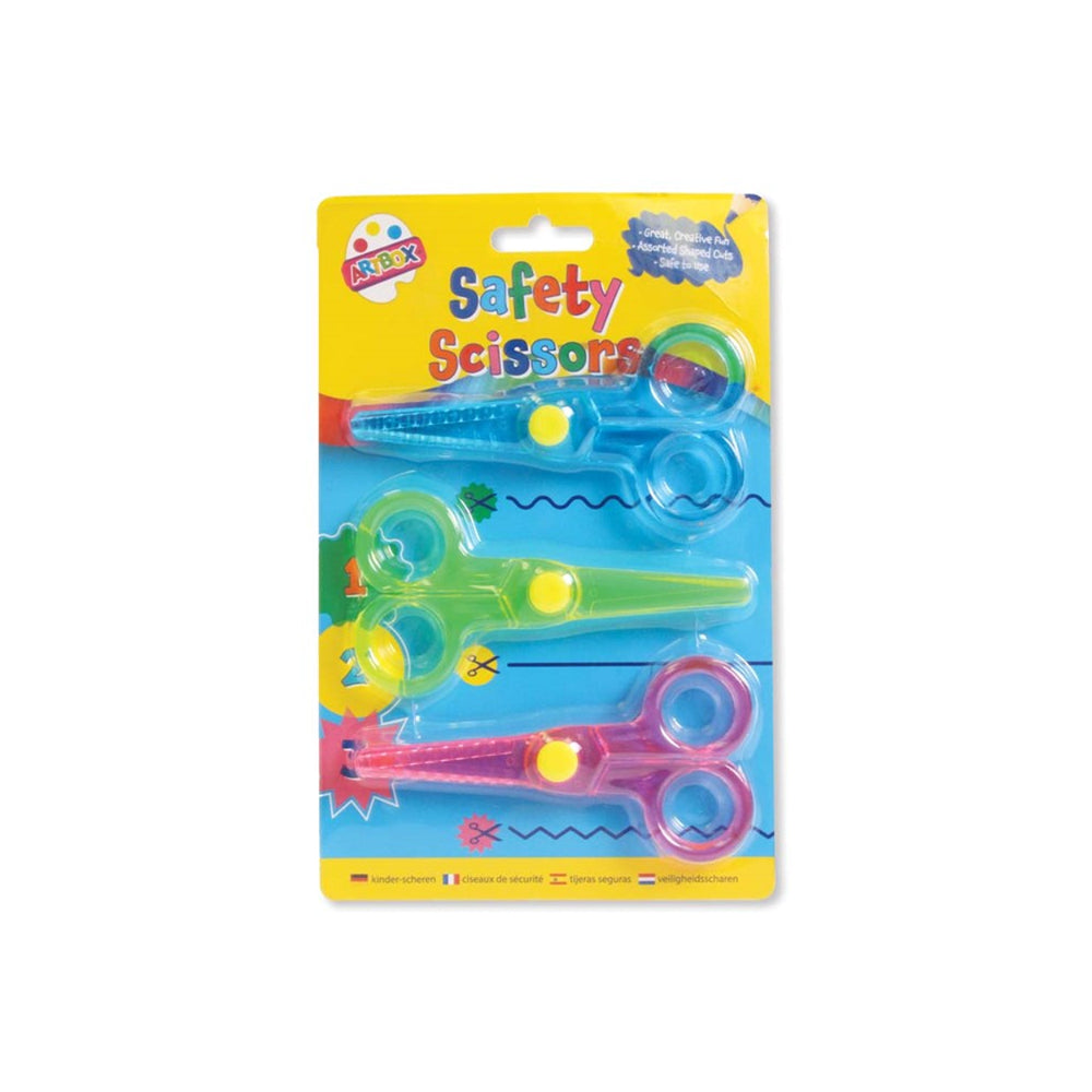 Artbox Funky Safety Craft Scissors | Pack of 3, Assorted Colours ...