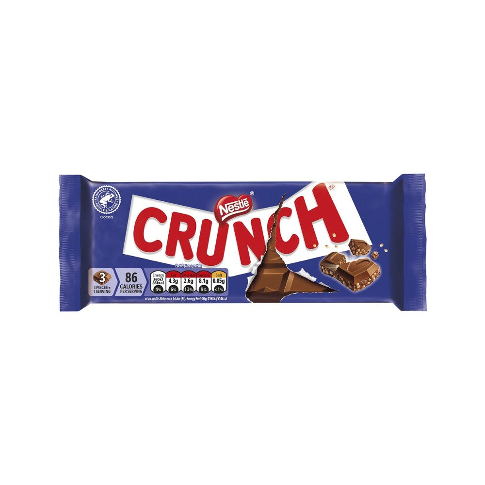 Nestle Crunch Milk Chocolate Bar | 100g, Rainforest Alliance Cocoa ...
