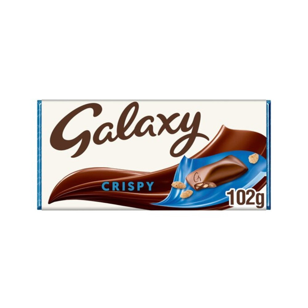 Galaxy Crispy Chocolate Block | 102g, Crispy Pieces, Silky-Smooth Text ...