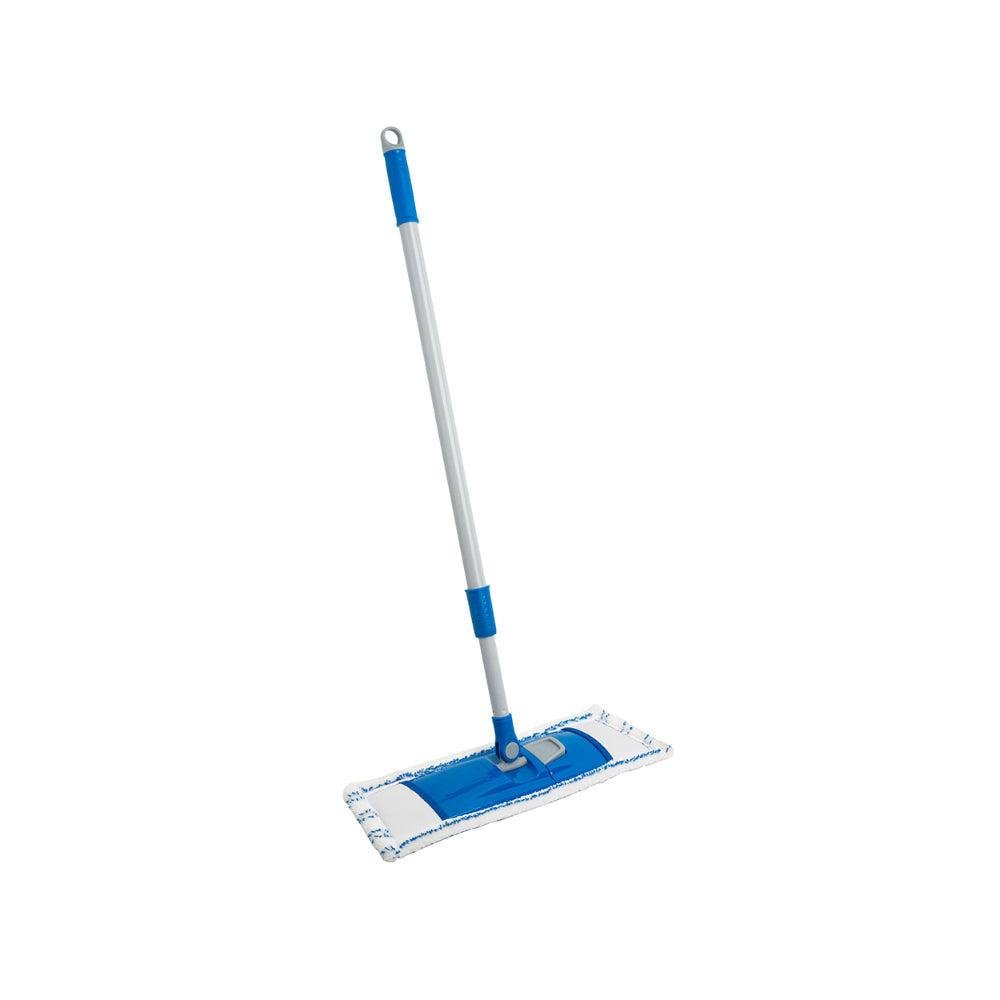 Kleaner Microfibre Flat Mop Set | Telescopic Handle, Swivel Head, Reus ...