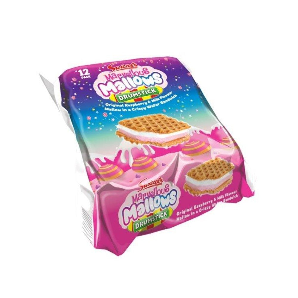 Swizzels Drumstick Flavour Mallow Wafer Sandwich | Pack of 12, 144g ...