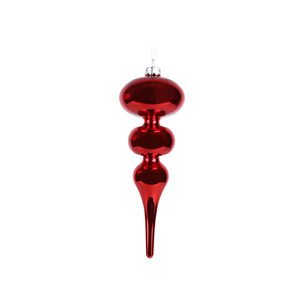 Christmas Red Glass Drop Bauble | 19 cm, Glossy Finish, Hanging Loop ...