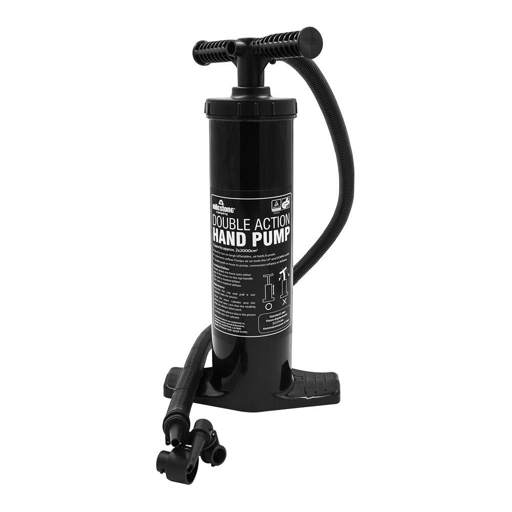 Milestone Double Action Hand Pump | Ergonomic Handle, Long Hose, Valve ...