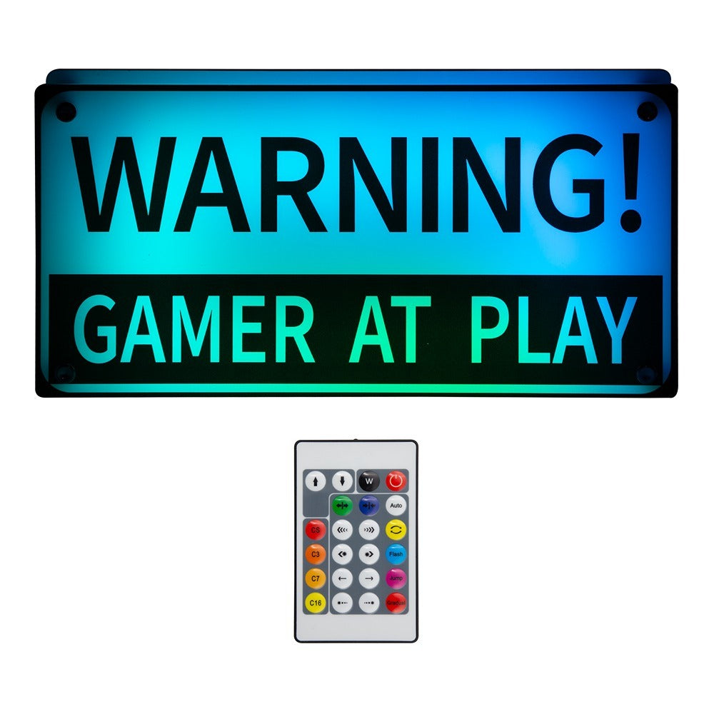 Benross Warning Gamer at Play LED Light | Multicolour, IR Remote, Wall ...
