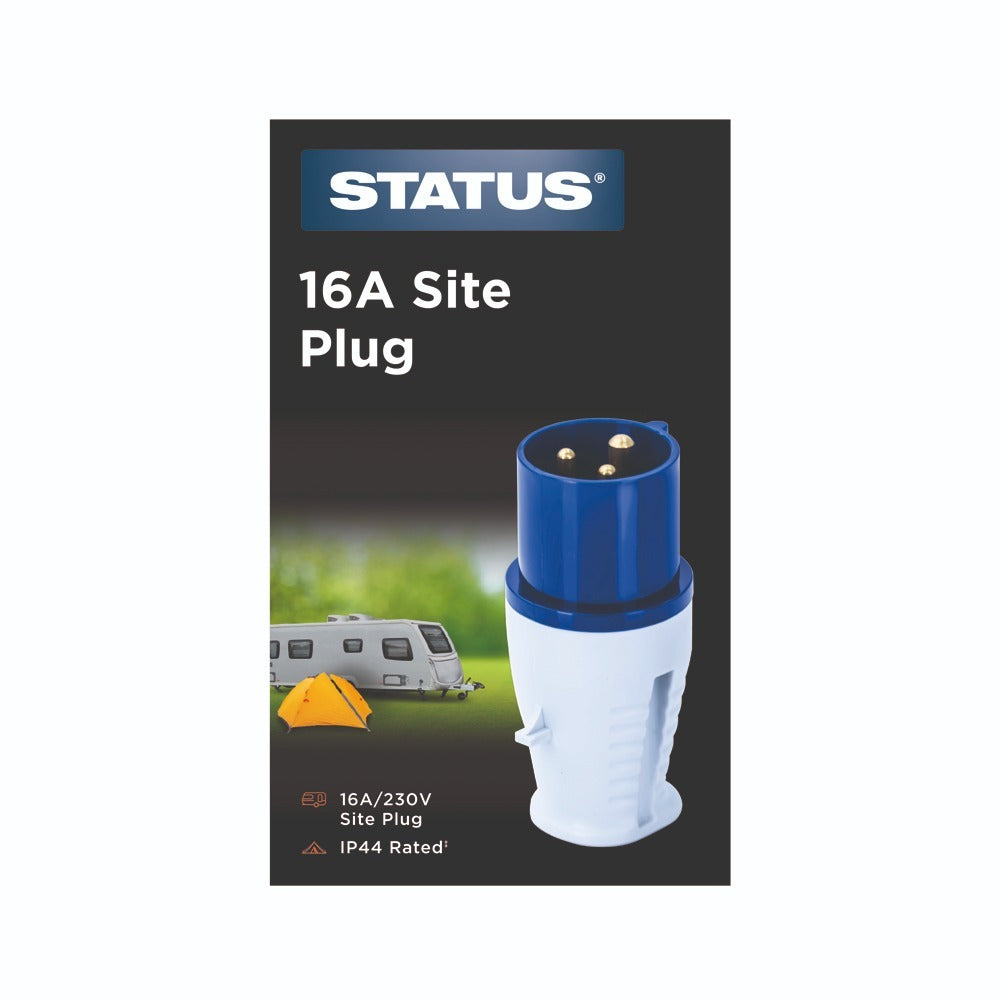 Status 16 Amp Mains Round 3 Pin Plug | 230V, IP44, Three Pin, Blue Top ...