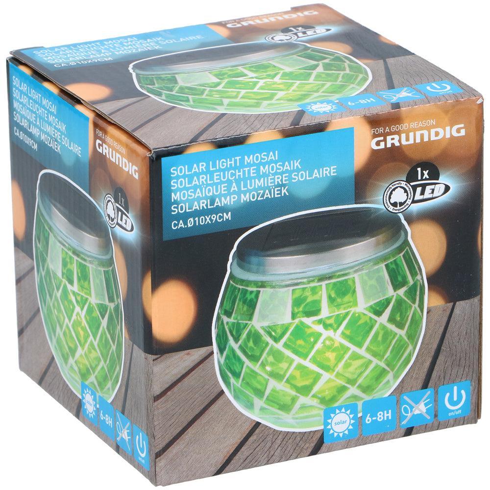 Grundig Solar LED Mosaic Ball Light | Assorted Colour | 10 x 9cm - Choice Stores